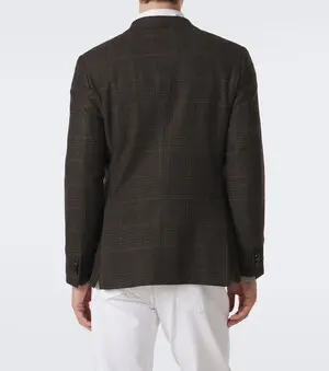 Zegna Prince Of Wales Check Cashmere Blazer - Green