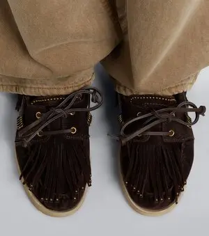 GOLDEN GOOSE Embellished Suede Boat Shoes