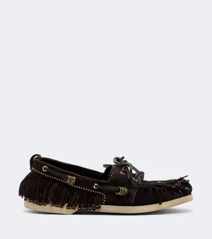 GOLDEN GOOSE Embellished Suede Boat Shoes