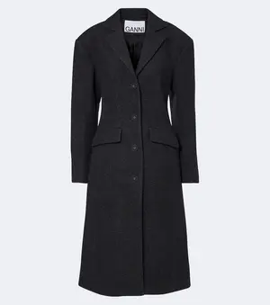 GANNI Wool And Cashmere-blend Coat - Grey