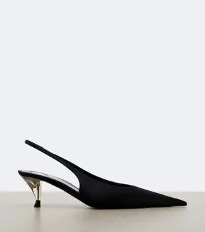 Saint Laurent Fanny Satin Slingback Pumps
