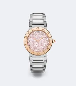 BVLGARI Embellished 18kt Rose Gold And Stainless Steel Watch - Silver