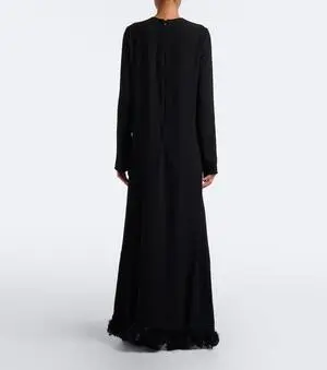 Plan C Feather-trimmed Gown