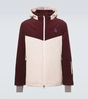 Brunello Cucinelli Hooded Cotton Corduroy Ski Jacket - White