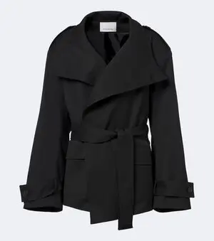 THE FRANKIE SHOP Tavea Belted Double-breasted Jacket - Black