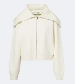 RÓHE Wool Zip-up Sweater - White