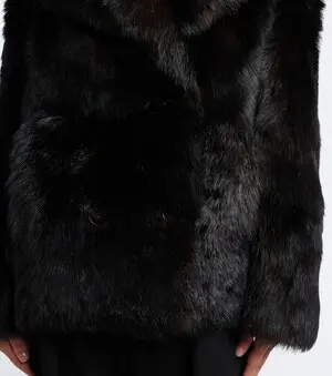NILI LOTAN Cleophee Double-breasted Shearling Jacket
