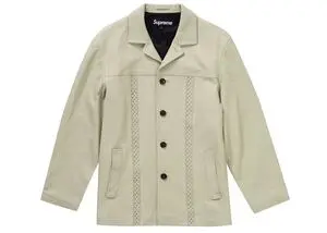 Supreme Braided Leather Overcoat - Sand