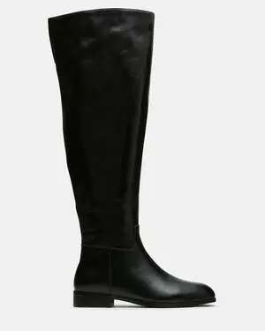 Steve Madden Canter Leather Wide Calf Over The Knee Boots - Black