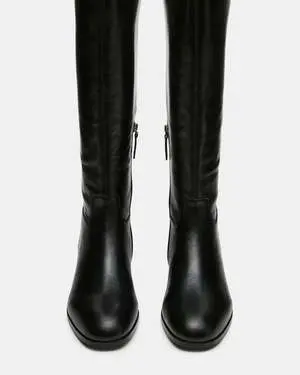 Steve Madden Canter Leather Wide Calf Over The Knee Boots - Black