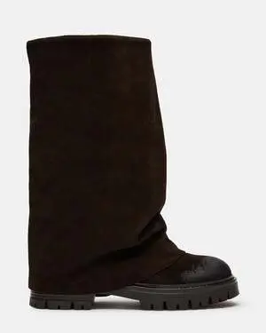 Steve Madden Rift Cuffed Boots - Brown Suede