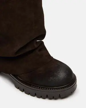 Steve Madden Rift Cuffed Boots - Brown Suede