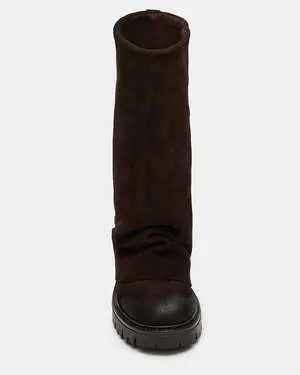 Steve Madden Rift Cuffed Boots - Brown Suede