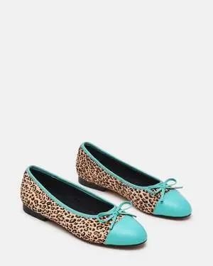 Steve Madden Kit Teal/leopard Ballet Flats
