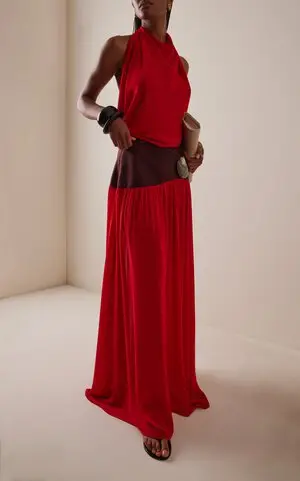 SLOAN Exclusive Wave Chiffon Midi Skirt