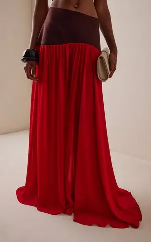 SLOAN Exclusive Wave Chiffon Midi Skirt