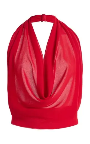 SLOAN Exclusive Scarf Top - Red