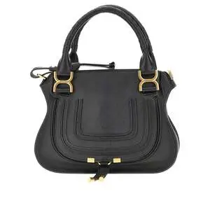 Chloé Grained Leather Small 'marcie' Bag Black