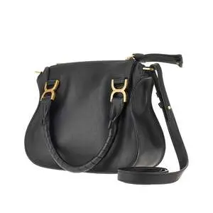 Chloé Grained Leather Small 'marcie' Bag - Black