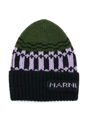 Marni Hat Wool Hats Green