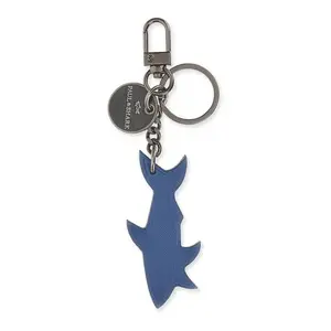 Paul & Shark Shark Saffiano Leather Keyring Ensign Blue