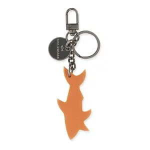 Paul & Shark Shark Saffiano Leather Keyring Orange