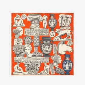 INOUI EDITIONS Scarf 130 Silk Modal:: Archives Orange - One-color