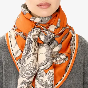 INOUI EDITIONS Scarf 130 Silk Modal:: Astrologie Orange - One-color
