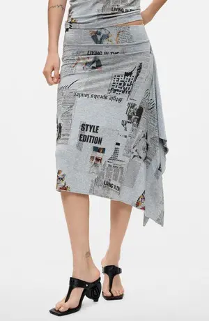 Desigual Handkerchief Hem Skirt - Gray