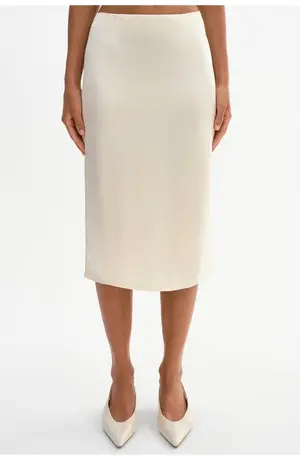 LAMARQUE Mika Satin Skirt - Cream