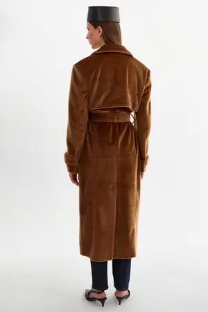 LAMARQUE Wilda | Faux Hair Trench Coat