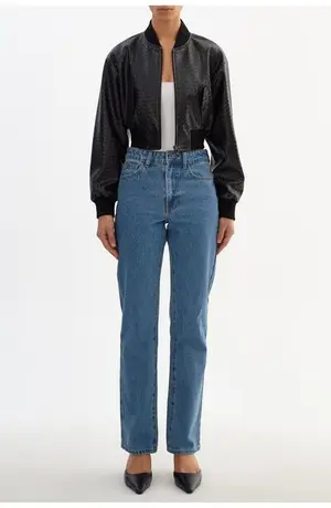 LAMARQUE Evelin W | Cropped Woven Bomber Jacket - Black