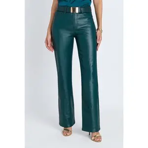 THE NOLI SHOP Aria Coated Flare Jeans - Deep Teal