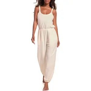 ADORE ME Miranda Terrycloth Jumpsuit - Light White