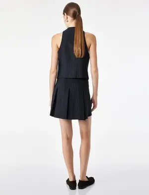 Koton Halter Neck Pinstriped Vest With Asymmetric Buttons