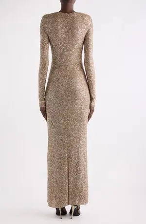 Saint Laurent Long Sleeve Maxi Gown