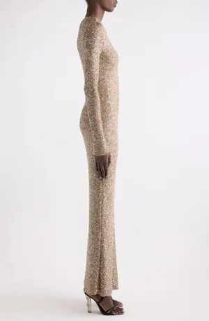 Saint Laurent Long Sleeve Maxi Gown