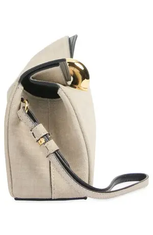 Jacquemus The Valérie Linen Effect Leather Clutch - Greige/black 1pv