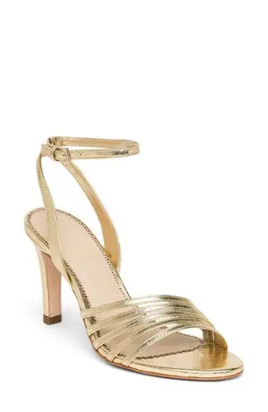 Cinq À Sept Jackie Metallic Leather Strappy Sandal - Gold
