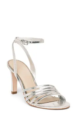 Cinq À Sept Jackie Metallic Leather Strappy Sandal - Silver
