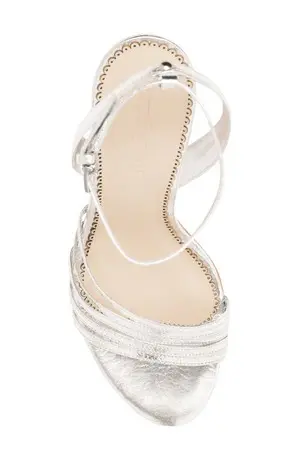 Cinq À Sept Jackie Metallic Leather Strappy Sandal - Silver