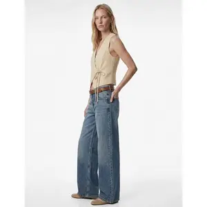 Koton Sleeveless V-neck Wrap Vest With Tie - Stone