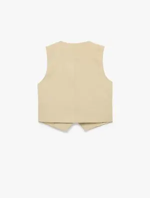 Koton Sleeveless V-neck Wrap Vest With Tie
