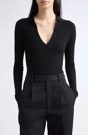 Max Mara Deep V-neck Sweater - Black