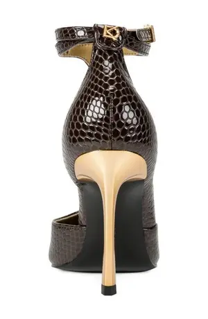 Donna Karan New York Samuel Snakeskin Embossed T-strap Pump - Canyon
