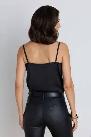 THE NOLI SHOP Galia Silk Lace Cami - Black
