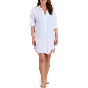 MAXINE OF HOLLYWOOD Classic Covers Camp Cover-up Shirt White
