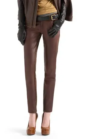 7 For All Mankind Y2k Coated Low Rise Skinny Pants - Leather Noho