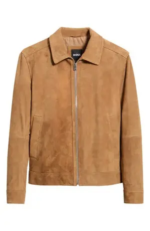 BOSS Malbano Leather Jacket - Medium Beige