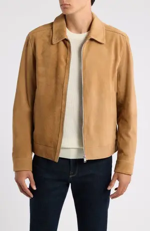 BOSS Malbano Leather Jacket - Medium Beige